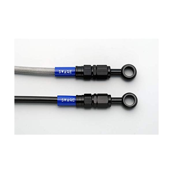 SEROW225[セロー] (85-93) SWAGE LINE(スウェッジライン) フロントブレーキホースキット アルミ(ブラック/ブラック) ブラックスモークホース セロー225 85-93 BAFB240 [HTRC9]ステンレスメッ...