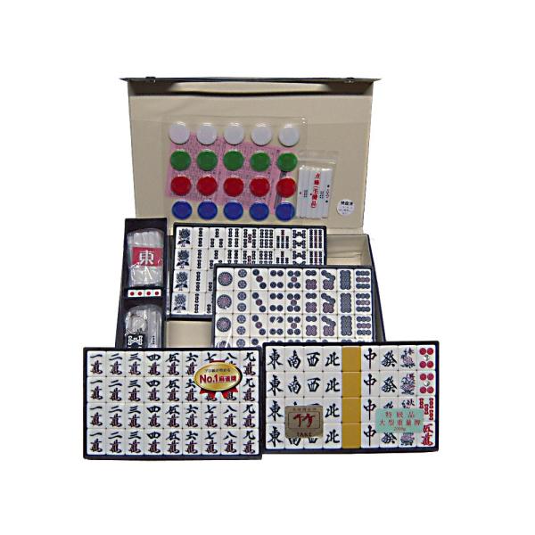 高級重量麻雀牌　竹赤牌も4枚付属している、お手頃価格の普及タイプです。牌のサイズ：Ｍ 約19mm（横）×26mm（高さ）×16mm（厚み）小ぶりですが見やすい字体です。白点棒、サイコロ4個、東南マーク1枚。牌1個の重さ：約14g標準セット重...