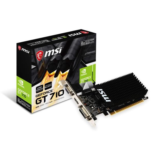 MSI ファンレス・ロープロファイル対応 GeForce GT 710 グラフィックスカード メモリ2GBモデル GT 710 2GD3H LPGeForce GT7102048MB 64Bit GDDR3D-Dsub X 1 DVI-D×...