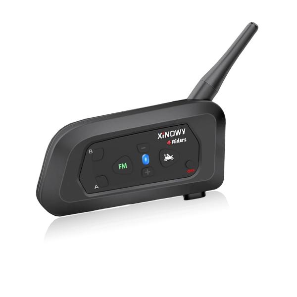 Mihono 4Riders Interphone バイク用 インカム V4 ツーリング対応 4人同時通話可能 FMラジオ 音楽 IP65防水 ブルートゥース インターコム 3.5ミリ端子 ヘッドセット 日本語説明書付き 「技適認証済」1パ...