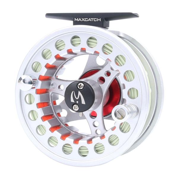 Color:シルバー_Size:5/6 wt M MAXIMUMCATCH Maxcatch ECOフライリール ラインセット 大アーバーリール ライン予備付きサイズ（3/4、5/6、7/8wt） (5/6 wt)全アルミニウムダイカスト構...