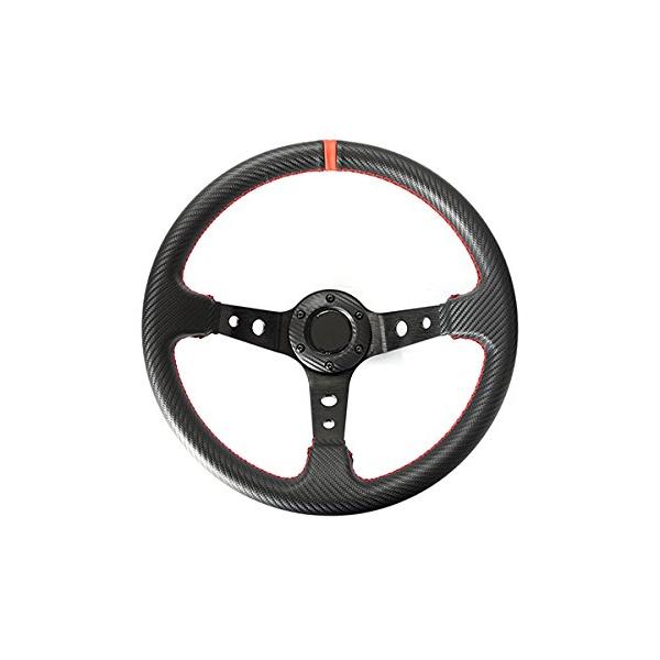 ディープコーン ステアリング ドリフトハンドル 35Φ ブラック 233635Φ ステアリング ハンドルレーシーな小径ハンドルです。確かなグリップでハンドル操作もしやすい！【詳細】3本スポークタイプディープコーンタイプ刺繍付きレザータイプ【...