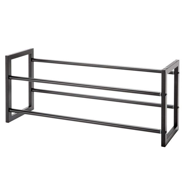 Color:ブラック WY シューズラック スリム 省スペース 伸縮 おしゃれ スタイリッシュ 靴置き 幅自由調整 斜め 薄型 玄関収納 下駄箱 玄関 棚 靴収納 シューズ 靴箱 シンプル シューズスタンド 収納 マンション アイアン ラッ...