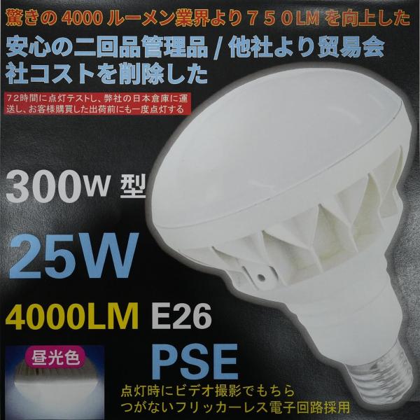 Color:昼光色 PAR38-IP65-300W型-25Wで4000lm LEDハイビーム電球 レフランプ ビームランプ バラストレス水銀灯代替 E26-昼光色 LED投光形電球 看板、工場、倉庫などに【LED電球 屋内/屋外全対応】30...
