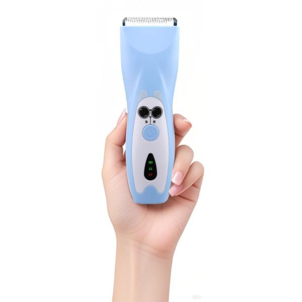 AMOBEBE バリカン こども用 散髪 防水 充電 LED液晶 日本語説明書付き PSE証明書を持つアダプタを 含めて【簡単な高さ調整】4種類のアタッチメント(3-6-9-12mm)を付け替え、自分好みお好みのヘアスタイルと長さに合わせら...