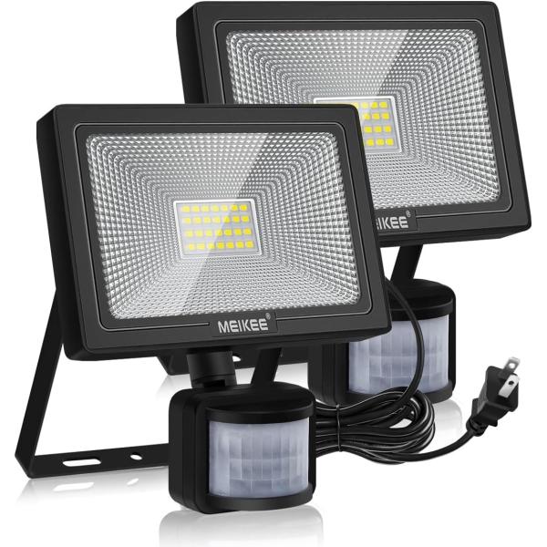 Size:20w昼白色 2個セット MEIKEE 投光器 昼白色 センサーライト フラッドライト 屋外 20w 防水 6500K 2000LM 投光器 フラッドライト 昼白色 超高輝度 駐車場 玄関灯 倉庫 屋内 町内の防犯に PIR屋外セ...