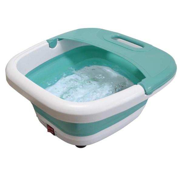 フットバス コンパクト バブル 折りたたみ リラックス 足湯 あったか 血行促進 MA-818製品仕様/対応する足の大きさ：約２８ｃｍまで潜水位：約８ｃｍ容量：６Ｌ機能：バブルバス機能約４３℃保温機能定格電源：１００Ｖ　５０/６０Ｈｚ消費電...