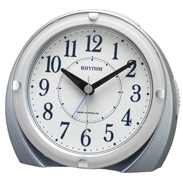 Color:ブルー リズム(RHYTHM) 電波時計 目覚まし時計 電子音アラーム (ジャストアラーム機能) ライト付き 4RL439SR04ジャストアラーム機能：一般のアナログタイプ目覚まし時計は、約5分ほどアラーム誤差があります。しかし...