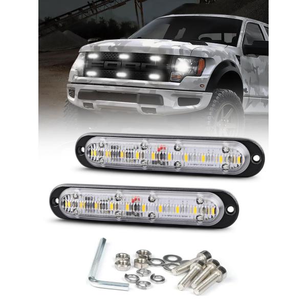 Color:ホワイト_Size:10w Chelhead ledデイライト 薄型 10Wx2個 作業灯 車 ワークライト 荷台灯 補助灯 12v/24v IP68防水 防塵 後付けフォグランプ ホワイト 軽量●【商品詳細】：サイズ：14.5...