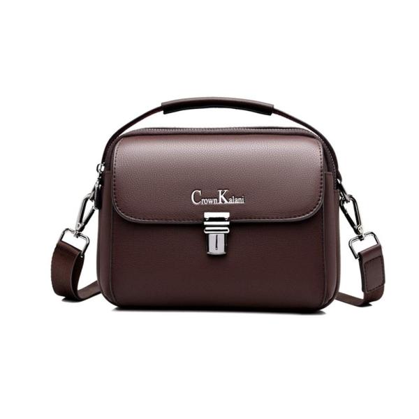 Color:CK906ブラウン [Ｗｈａｔｎａ] ショルダーバッグ メンズ 2way 斜め掛け 手提げ 厚手 皮革 レザー 盗難防止 横型 小さめ メッセンジャーバッグ 通学 通勤バッグ 軽量 実用 自転車かばん プレゼント男性 黒 ブラウ...