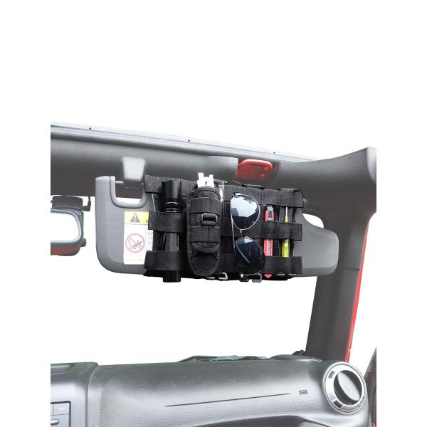 Savadicar タクティカル サンバイザー オーガナイザー フロントバイザー ストレージカバー 2007-2023 ジープ ラングラー JK JL ＆ グラディエーター JT 用 インテリアストレージアクセサリー ブラック 1個適合車種...