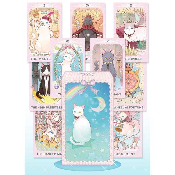 【日本語正規品】ドリーミング キャット ライダー版タロット 78枚セット DREAMING CAT TAROT タロットカード かわいいLUNA Factoryの、とっても可愛いキュートな猫ちゃんのタロットカードが、ついに日本で発売開始。ラ...