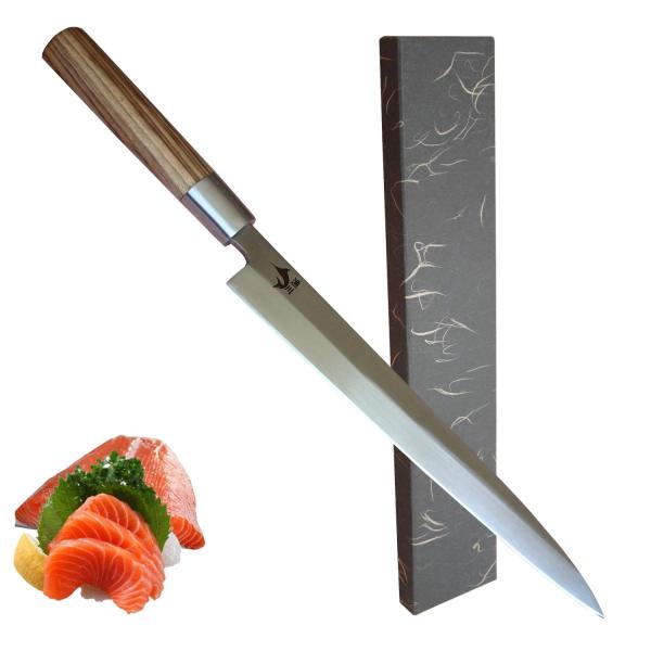 Size:240 漁川 刺身包丁(柳刃包丁) 【6Cr16MoV鋼】 【刃渡240】 右利き 家庭用 魚 生魚 切る◎刺身包丁　刺身は家庭用の三徳包丁で切っても切れますが、切り口が全然違います。釣った魚を美味しく食べるには刺身包丁も必要にな...