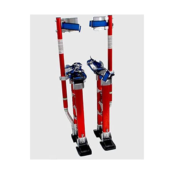 竹馬 Drywall Stilts 乾式壁ペイント 18"~30" (46cm~76cm)アルミニウム 高所作業 レッド高さは46〜76cmまで調節可能です。竹馬重量約6.2ｋｇ最高級ラバーソウル素材でスリップ防止効果がありますメタルバック...