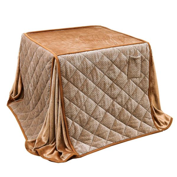Size:約240x240cm（テーブル用省スペースこたつ布団）_Color:ベージュ JEMAジェマ ハイタイプ テーブル ダイニング 省スペース こたつ布団 こたつ掛け布団 掛け布団単品 吸湿発熱 ふわふわ感触フランネル生地 約240x...