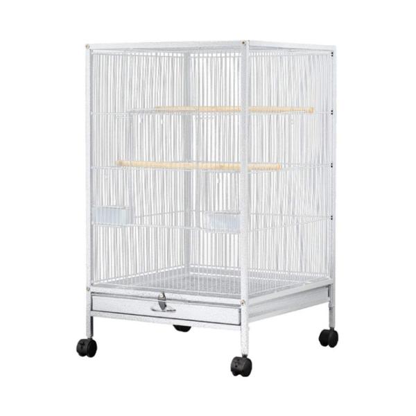 Aeon hum 鳥ケージ 鳥かご バードゲージ 大型 豪華ケージ 大きい 複数飼い インコ 文鳥 オウムケージ オカメ セキセイ ボタン 45.5*45.5*77CM ホワイト【本体素材】:衝撃に強い金網素材で作られた、丈夫で耐久性は優れ...