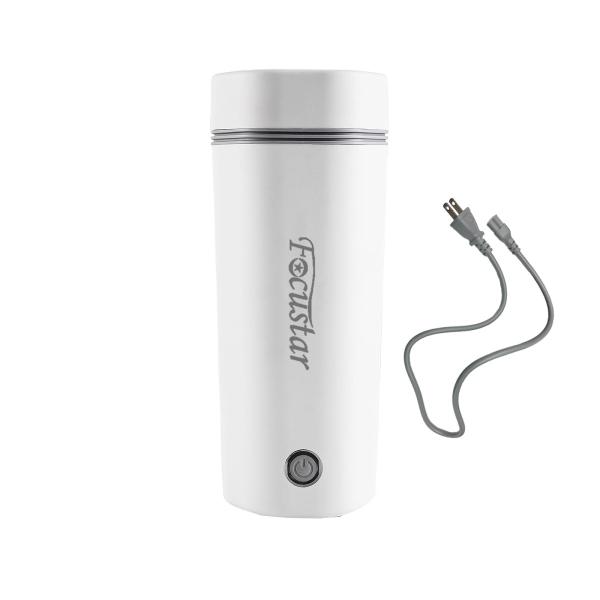 Color:ホワイト Focustar ポータブルケトル 350ML 電気ケトル 小型 トラベルケトル 低電力 300W ポータブル電源で使える 急速沸かし 空焚き防止 沸騰すると自動オフ 持ち運びやすい 漏れない ステンレス鋼製 携帯ケト...