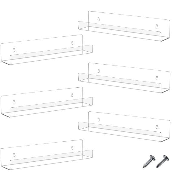 Size:32*4.3ｃｍ Dezzer ウォールシェルフ 6個セット 飾り棚 雑貨置き スペース拡張 クリアオシャレな壁掛けラック ウォール収納ラック アクリル壁掛け棚 壁飾り棚 収納ラック 浴室ラック キッチン収納ラック （32*4.3...