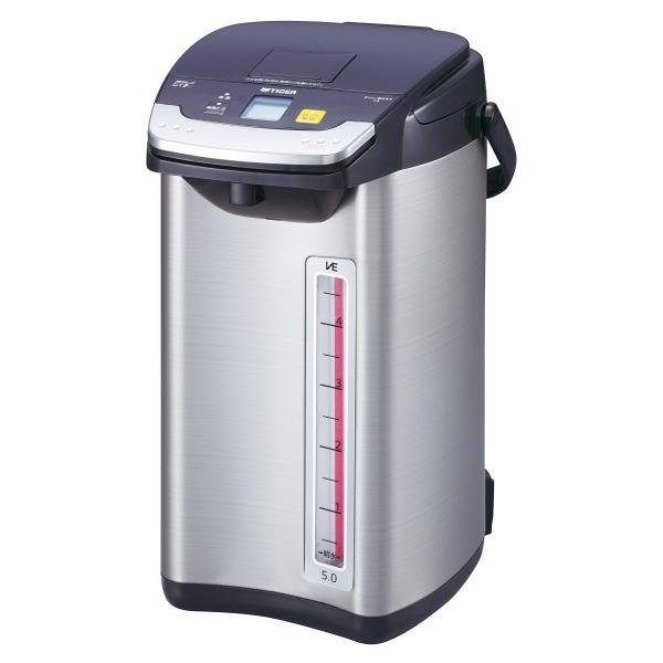 タイガー魔法瓶(TIGER) 電気ポット 蒸気レス 節電VE保温 まほうびん構造 6つの安心・安全構造 とく子さん 大容量 5.0L ブラック PIE-A501K・たっぷり沸かせる、だけじゃない。6つの安心・安全構造＜6SAFE+＞。・たっ...