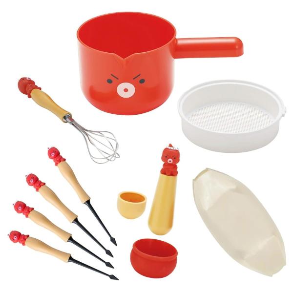 Style:6点セット(盛り皿付き) おうちでたこ焼きツールセット 6点セット(盛り皿付き) 950RC1115・粉つぎ（ボール） ・粉ふるい ・マドラー ・キッチンペーパーで油引き ・たこピック（4本）・盛り皿