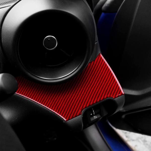 Color:レッド AIRSPEED トヨタ GR86 ZN8 スバル BRZ ZD8 2021 2022 2023 2024専用 アクセサリー リアルカーボンファイバー製 カーハンドルサイドパネルステッカー おしゃれ デカール Subar...