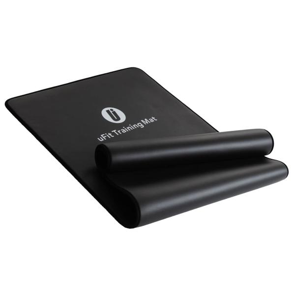 Size:10mm_Color:ブラック 【日本国内メーカー】uFit Trainingmat トレーニングマット 10mm 15mm 厚め 90cm*200cm 幅広 大きめ 痛くない 滑らない NBR 防音 防水 プロアスリート 水谷隼...