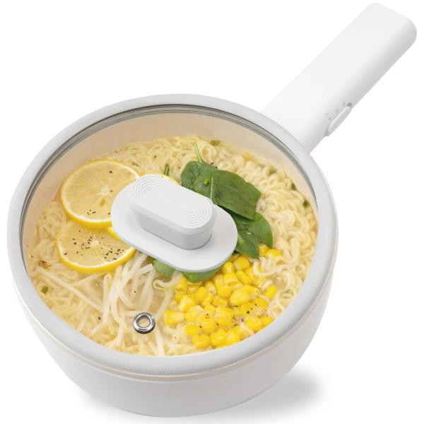 Size:1.5L BIEn 電気鍋 電気調理鍋 グリル鍋 ラーメン うどん 目玉焼き お手伝い 受験 夜食 夏場に火を使わない 多機能フライパン 片手鍋 温度調節 食品グレード認証PP素材 旅行 車泊 (1.5L)【1人の料理にぴったりの...