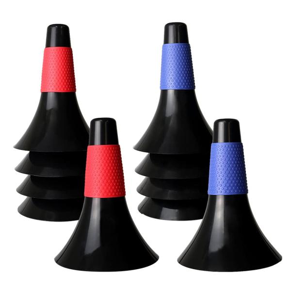 Color:レッド＆ブルー/ブラックベース AoAkiSORA トレーニング用リップコーン 体感を鍛える 持ち運び簡単 基礎トレーニング ラバーグリップ 掴みやすい 倒れにくいトレーニングドリブル ハンドリング バスケットボール バスケ ク...