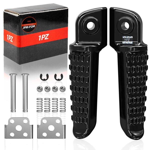 1PZ JPM-P2M タンデムステップ 左右セット 耐久性 ゼファー 400 750 1100 ZRX バリオス ニンジャ 250R ZX-10R ZX-12R など 黒 リア アルミ ペダル 汎用 社外品＜対応車種＞ゼファー400、ゼフ...