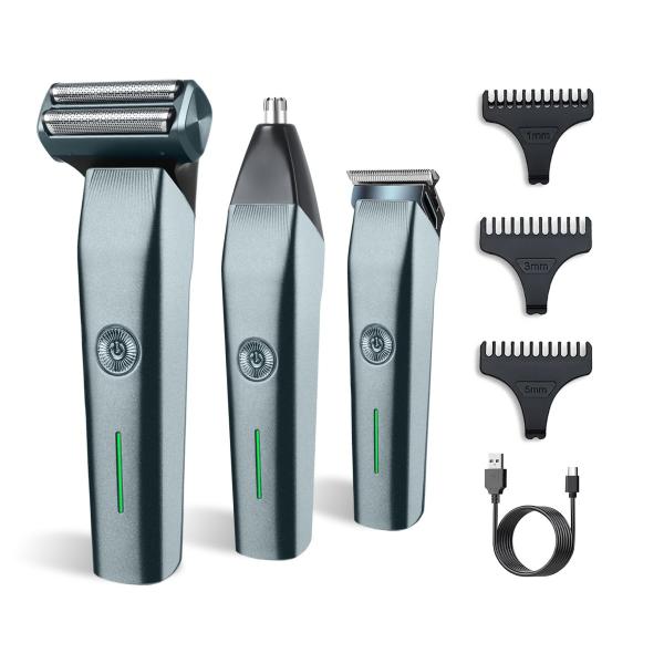 シェーバーメンズ ボディシェーバー 電気シェーバー バリカン 鼻毛カッター ヒゲトリマー 髭剃り 1台3役 多機能セット 腋毛/体毛/眉毛/すね毛/髪/フェイス用 Type-C USB充電式 LEDインジケータ 乾湿両用 日本語取扱説明書 ...