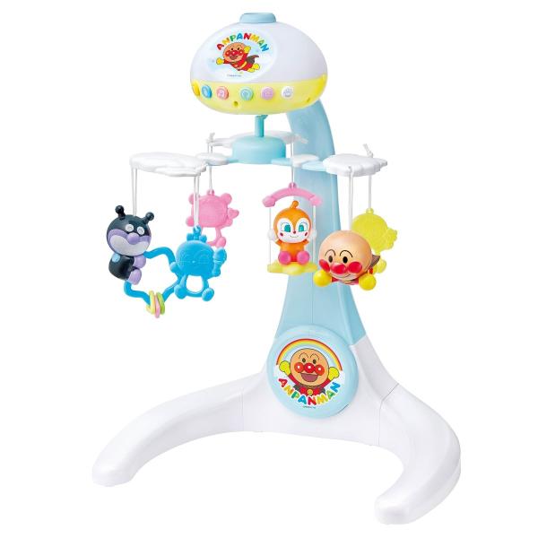 Color:ホワイト_Style:プロジェクション付きメリー アガツマ(AGATSUMA) アンパンマン 赤ちゃん泣き止ませサウンド付き すやすやプロジェクション付きメリー 男女児用 （対象年齢0ヶ月以上）天井にアンパンマンと仲間たちの画像...