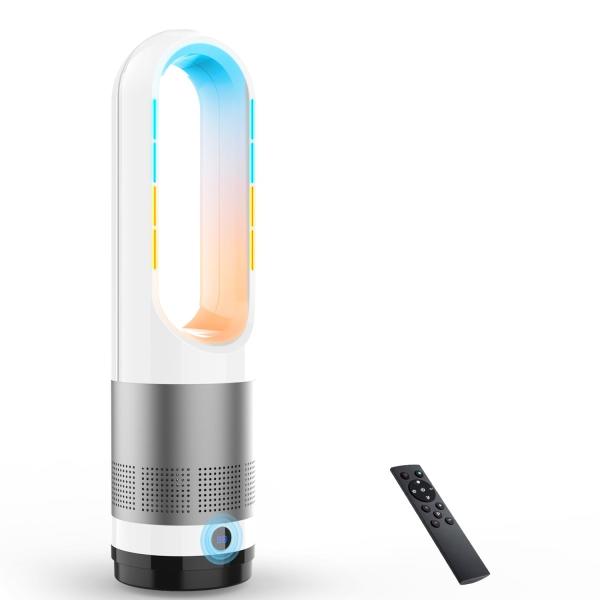 Size:Small_Color:ホワイト FUXNGZI セラミックヒーター 【暖房と扇風機を一体化＆1台で四季の悩み解消！】 電気ファンヒーター 暖房器具 省エネ 電気ストーブ セラミックファンヒーター 40W/1100W 3段暖風・8...