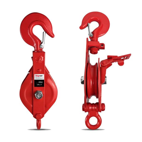 Size:1T Dragnwin スナッチブロック 滑車 一車スナッチ 1t 1000kg 滑車 プーリー 滑車 小型 滑車 フック式 プーリーブロック 金車 滑車【サイズ】耐荷重：1t 溝幅：約10mm【ベケット付】滑車を複数使って力を分...