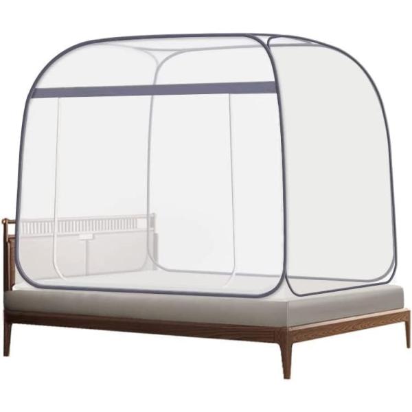 Size:180×200×150cm Yoseka蚊帳 かや ワンタッチ キャンプ式 箱型の蚊帳 底生地付き 全方位ガード 通気性よい 組み立て簡単 収納便利 持ち運べる 蚊 ムカデ 防止 快適 夏 寝室 キッズ ベイビー（180×200×...