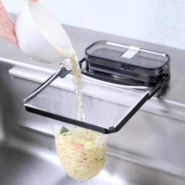 Color:ブラック キメツケで紹介されました！ キッチンドレインネオ 正規品 三角コーナーいらず ネット 三角コーナー ラック 生ゴミ ネット50枚付 (ブラック)高密着の吸着パッドは何度も貼り直し可能、水洗いで清潔＆粘着力が復活！高品質...