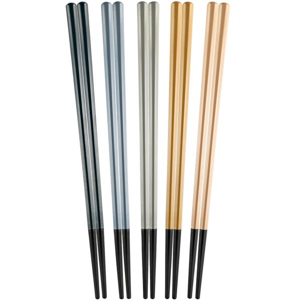 Model:ツートン5色 FlaColle【 耐熱220℃ 永く使える お箸 】 箸 セット 23cm 八角箸 御洒落 日本製 【 滑らない 食洗器対応 】 来客用 家族用 アウトドア 業務用 (ツートン5色)【しならない安定感と滑り止め加...