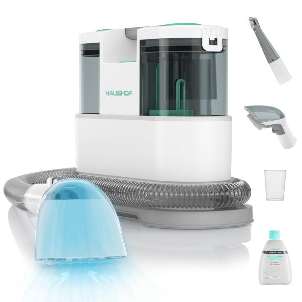 HAUSHOF カーペットクリーナー リンサー洗浄機 400W カーペット洗浄機 超強力吸引 布製品クリーナー 布洗浄機 スチームクリーナー 水漏れ防止 乾湿両用 お湯対応可能 絨毯 シート ラグ ペット粗相 染み抜き 掃除機 二つのヘッド...