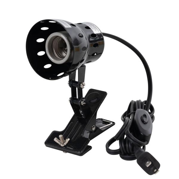 爬虫類クリップスタンド 両生類用ライトホルダー スイッチ付き セラミック 赤外線 ランプスタンド 360度回転 角度調節 UVA UVB 爬虫類用照明器具専用 E26応用範囲が広い：この爬虫類用クリップスタンドは、E26ソケットのセラミック...