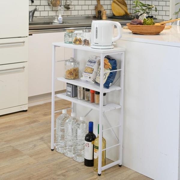 Color:オフホワイト 山善(YAMAZEN) テーブル コンソールテーブル ラック スリム ディスプレイラック 隙間収納 幅50×奥行20×高さ80cm 組立品 オフホワイト/サンドホワイト MWCT-5020H(OW/SWH)山善「コ...