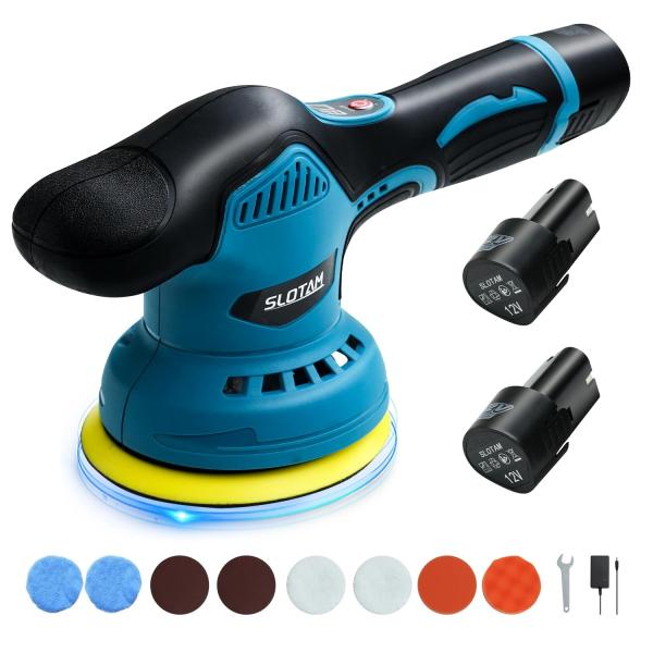 Color:ブルー ポリッシャー 充電式 ダブルアクション ポリッシャー 大容量バッテリ一2個搭載 車 コードレスポリッシャー 充電式ポリッシャー 電動ポリッシャー ブルー【コードレスで軽量かつ効率的】：この充電式ポリッシャーは、配線の束縛...