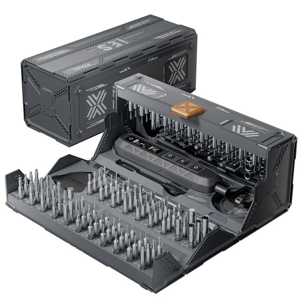 EZARC 電動精密ドライバーセット 181点セット トルク調整機能付き USB充電式 正逆転可能 強力磁石 六角/特殊ビット Y字/プラス/トルクス/三角/星型/四角 プロ仕様【箱付き】功能性とデザイン性を兼ね備えた収納箱で、持ち運びに便...