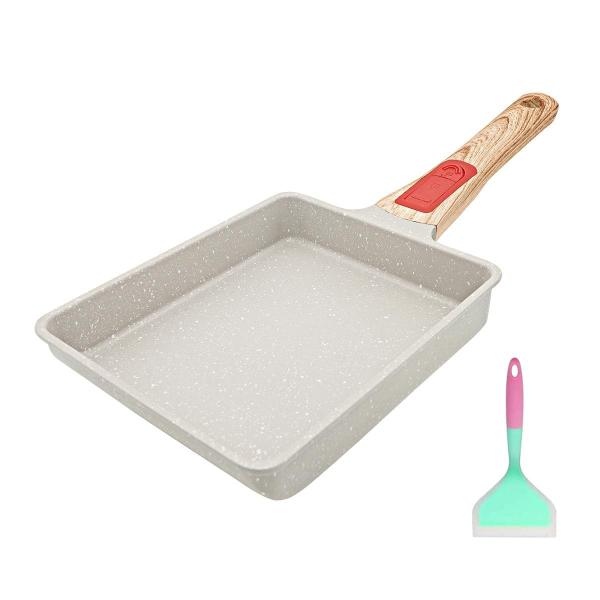 Color:ホワイト　16*19cm RANXINGST 卵焼き フライパン 玉子焼き器 IH・ガス火 対応 16*19cm玉子焼き 取っ手のとれる オーブン＆食洗機対応 お手入れやすい PFOA PFOS フリー くっつかない ホワイト【...