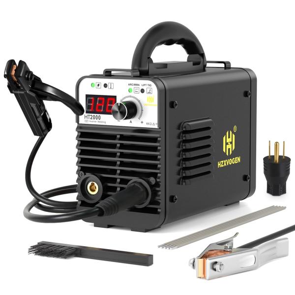 Color:ブラック H HZXVOGEN 溶接機 アーク溶接 100V/200V 120A 被覆アーク/LIF TIG溶接 1台2役 手棒溶接 インバーター直流 定格使用率40％ ミニポータブル溶接機 小型 軽量 家庭用 初心者向け DI...