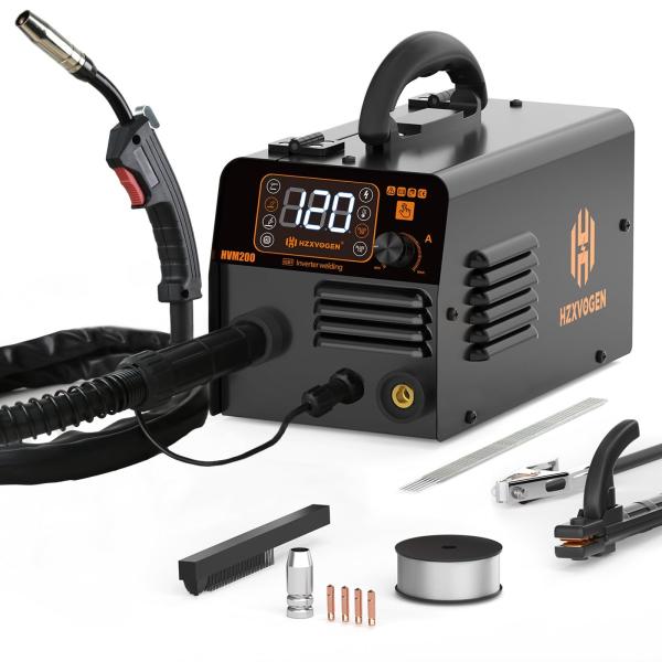 Style:HVM200(日本語説明書) H HZXVOGEN 半自動溶接機 100V 120A 1台3役 ノンガスMIG・被覆アーク・LIFT TIGに対応 液晶表示 インバーター搭載 小型 軽量 家庭用 初心者向け 簡単な修理 家具・雑...