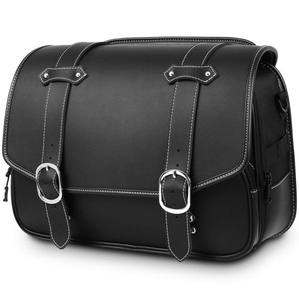 DAWNHAWK ツーリングバッグ バイク用 バイク サイドバッグ ツールバッグ 18L 大容量 ドリンクホルダー付属 金具防錆 撥水 ブラック レブル250 GB350【18Lの大容量収納バッグ】この大容量収納バッグは、外寸が40×29×...