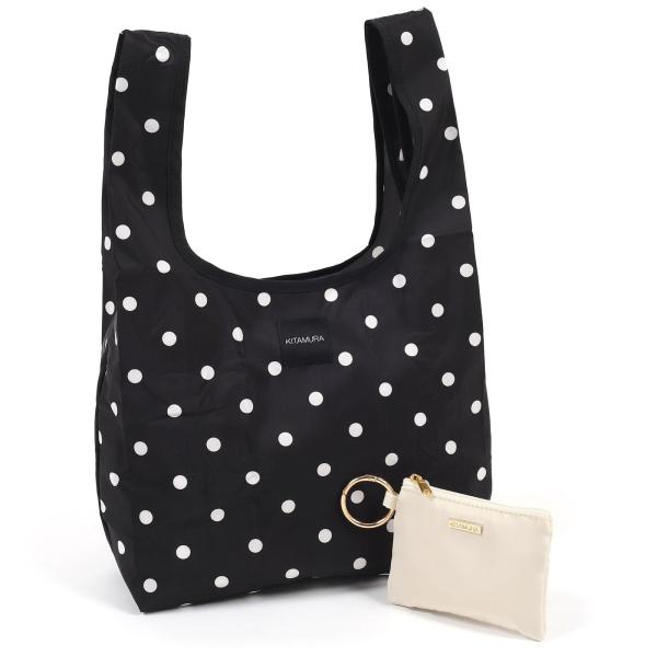 Color:ブラック（ドット） [黒] 15151 [キタムラ] ポーチ付き エコバッグ BN0006 レディース ブラック（ドット） [黒] 15151説明柄プリントがポップなエコバッグ。コンビニなどちょっとしたお買い物に便利なサイズ感で...