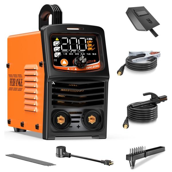 FEIFANKE アーク溶接機 100V/200V兼用 1台2役 ARC・MMA・リフトTIG溶接機 大型LEDディスプレイ ホットスタート VRD アンチスティック IGBTインバータ 溶接機 初心者向け 小型 軽量 家庭用 ポータブル溶...