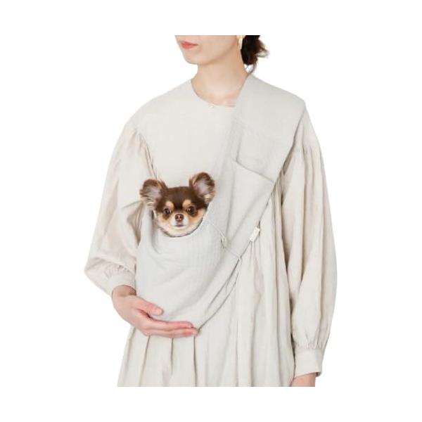 Size:S_Color:BEIGE moncheri モンシェリ [グラフチェックドッグスリング] 犬 ペットスリング スリング 小型犬 中型犬 (S/ベージュ) 飛び出し防止 軽量 抱っこ紐 お出かけ 旅行 肩パッド【大人気のグラフチェ...
