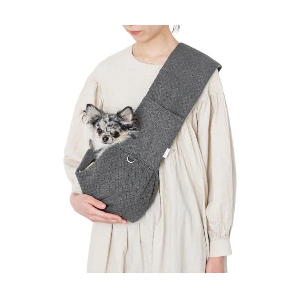 Size:S_Color:GRAY moncheri モンシェリ [グラフチェックドッグスリング] 犬 ペットスリング スリング 小型犬 中型犬 (S/グレー) 飛び出し防止 軽量 抱っこ紐 お出かけ 旅行 肩パッド【大人気のグラフチェック...