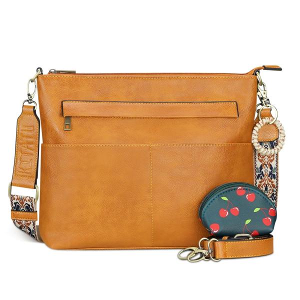 Color:キャメル K I T A T U ショルダーバッグ レディース 斜めがけ 斜めがけバッグ 肩掛けバッグ トートバッグ レディースバック 大容量 軽量 通勤 旅行 かわいい 通勤 通学 ビジネス 人気 長さ調節可能 (イエロー)【...